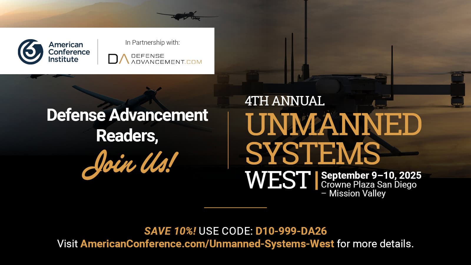 ACI to Host 4th Annual Unmanned Systems West Conference in San Diego ...